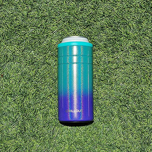 CHILLOUT LIFE Skinny Can Cooler for Slim Beer & Hard Seltzer | 12oz Stainless Steel Tall Triple Insulated Can Drink Holder - 1 Pack