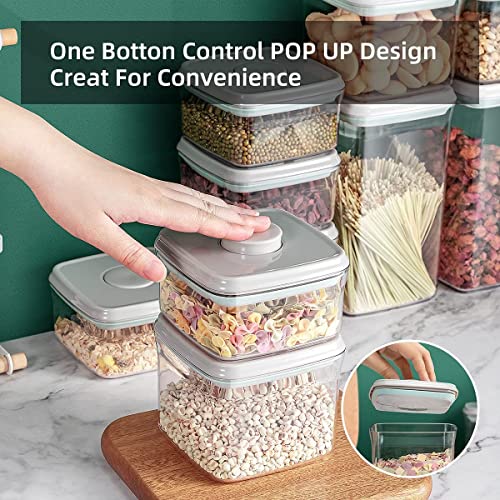 Airtight Food Storage Containers with Lids Set - 2 PC Set 2 QT&0.9QT - BPA Free - Push to Open Design 100% Leakproof Plastic Storage Containers for Coffee, Pasta, Cereal, Flour, Sugar, etc.