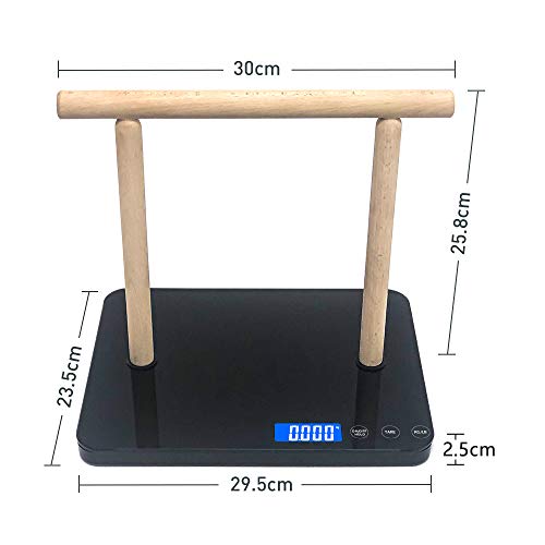 Digital Pet Bird Scale, Parrot Training Weight Scale with Perch, 0.05 Ounce Accuracy,70 Ounce Capacity, Easy Clean Black Glass Platform Suitable for Parrot and Macaws