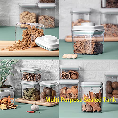 Airtight Food Storage Containers with Lids Set - 2 PC Set 2 QT&0.9QT - BPA Free - Push to Open Design 100% Leakproof Plastic Storage Containers for Coffee, Pasta, Cereal, Flour, Sugar, etc.