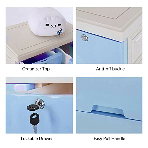 DNYSYSJ Plastic Storage Tower, 6 Drawers Plastic Dresser Storage Tower Closet Organizer, 40 X 19.7 Inch Storage Tower with Drawer, Multi-layer Closet Organizer for Home, Office, Bedroom (Blue)