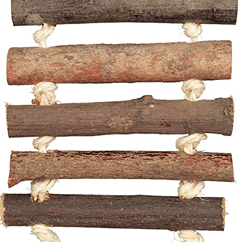 CEDAR ALPHA 4Pk 20" Natural Ladder, Hermit Crab,Bird Swing Ladder Chewing Toys Hanging,Pet Bird Cage Rodents Parakeet Ladder Bridge