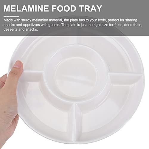 FRCOLOR Appetizer Serving Platter, Melamine Appetizer Serving Tray Compartment Serving Platter Tray Divided Snack Dish for Restaurant 9 Inch