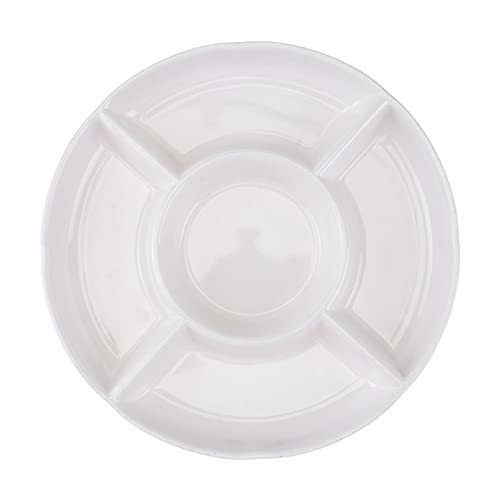 FRCOLOR Appetizer Serving Platter, Melamine Appetizer Serving Tray Compartment Serving Platter Tray Divided Snack Dish for Restaurant 9 Inch