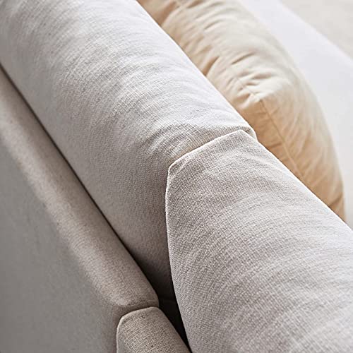 Fomgeely Modern Linen Sectional Sofa, L-Shaped Couch with Chaise, Convertible Sofa Couch, Wide Armrest, Small for Space Apartment, Beige (ORW247S00162-10082-2033128931)