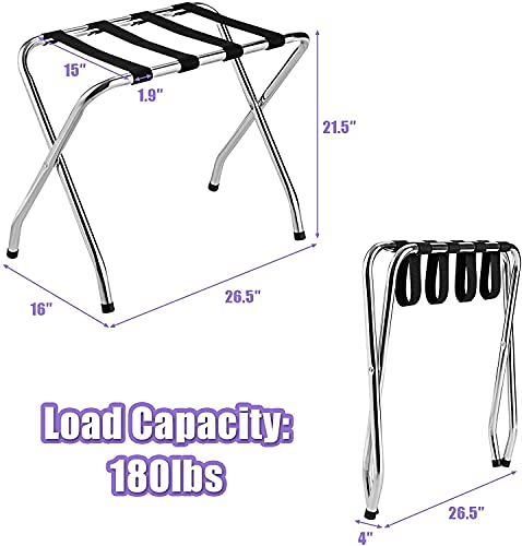 Giantex Luggage Rack, Silver, Black