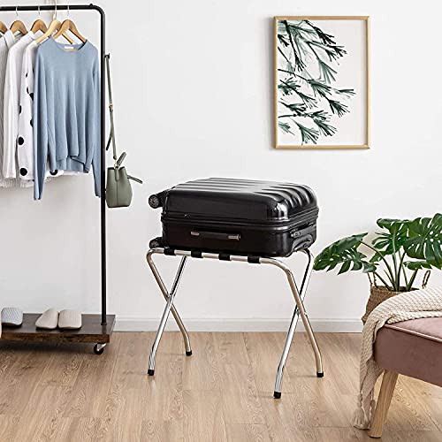 Giantex Luggage Rack, Silver, Black