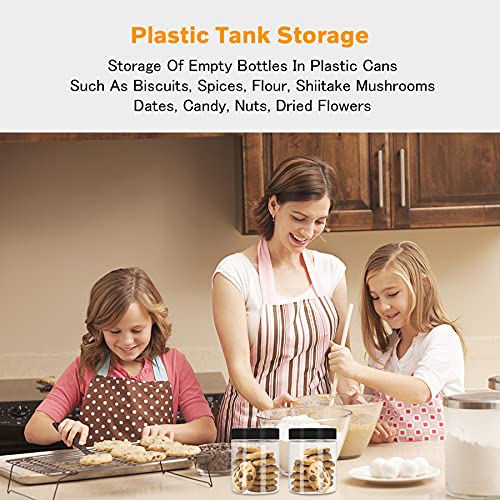 Plastic Jars with Lids 8 oz & 14 oz 24 Pcs Clear Plastic Slime Storage Jars Containers with Airtight Leak Proof Black Plastic Screw On Lids Cylinder Clear Round Jars Easy Clean Food Grade Durable Jars…
