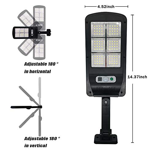 Elemy Solar Street Light 4Pack Remote Control Solar Parking Lot Light 96 LED IP65 Outdoor Motion Sensor Solar Security Light with 3 Lighting Modes for Garde
