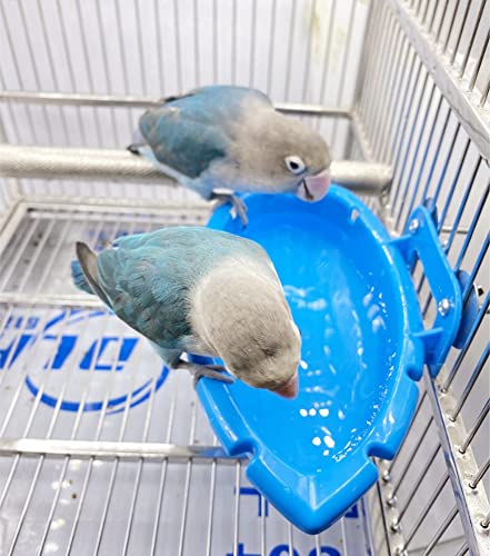 Bird Bath Tub 7 Packs, Wooden Bird Branches, Colorful Rattan Balls, Bird Shower Bathing Bowl for Cage, Parrot Bathtub Pool Bird Feeder Bowl Bird Cage Accessories