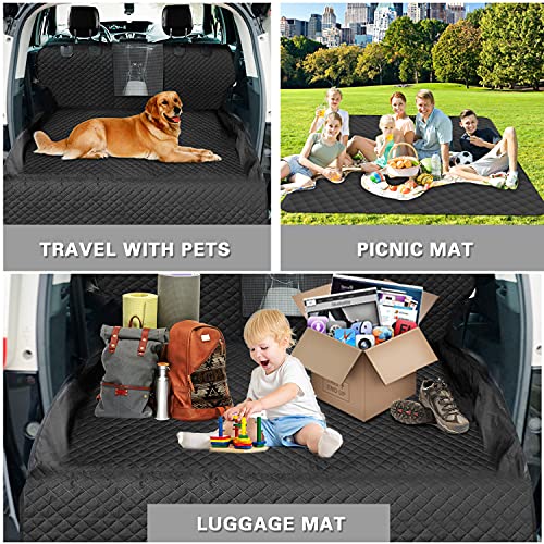 Vailge Dog Cargo Liner for SUV,Waterproof SUV Cargo Liner for Dogs,Nonslip Pet Cargo Cover Liner Dog Car Seat Cover Mat with Mesh Window,Washable Dog Trunk Cargo Cover with Bumper Flap - Universal Fit
