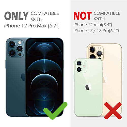 CloudValley for iPhone 12 Pro Max Case with Camera Cover & Kickstand, Slide Lens Protection + 360° Rotate Ring Stand, Impact-Resistant, Shockproof, Protective Bumper, Blue Armor Style