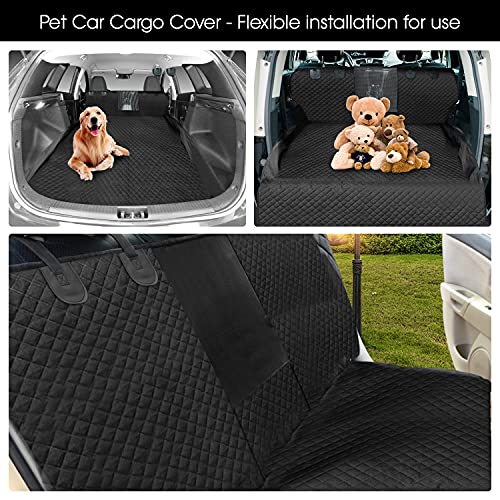 Vailge Dog Cargo Liner for SUV,Waterproof SUV Cargo Liner for Dogs,Nonslip Pet Cargo Cover Liner Dog Car Seat Cover Mat with Mesh Window,Washable Dog Trunk Cargo Cover with Bumper Flap - Universal Fit