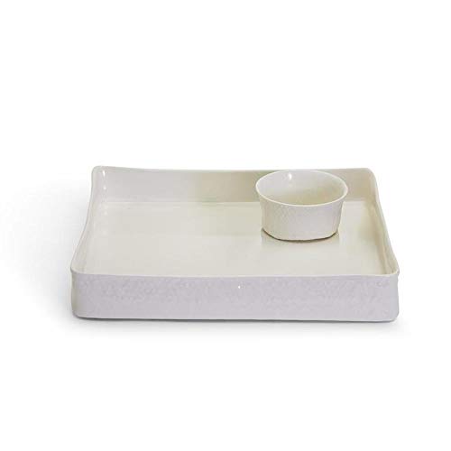 Two's Company Basketweave Serving Platter and Bowl Set
