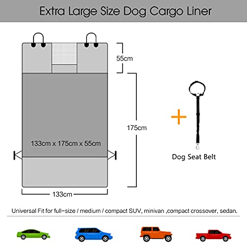 Vailge Dog Cargo Liner for SUV,Waterproof SUV Cargo Liner for Dogs,Nonslip Pet Cargo Cover Liner Dog Car Seat Cover Mat with Mesh Window,Washable Dog Trunk Cargo Cover with Bumper Flap - Universal Fit