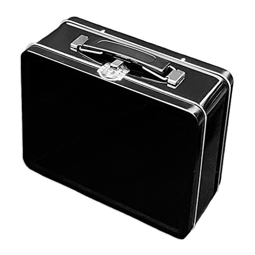 Do It Yourself DIY Medium Black Lunch Box Tin for Storage, Crafts and Scrapbook Fun Activities