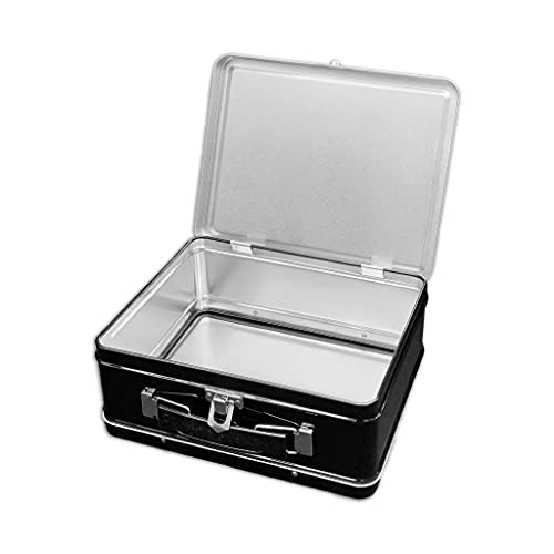 Do It Yourself DIY Medium Black Lunch Box Tin for Storage, Crafts and Scrapbook Fun Activities