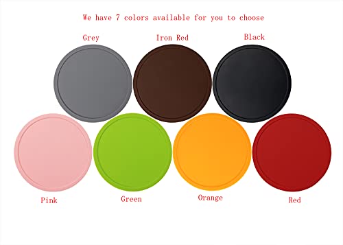 ONLYKXY 3 Pieces 3.93 Inch Silicone Coasters, Round Coasters for Drinks, Beverage Coffee Tea Coaster (Pink)