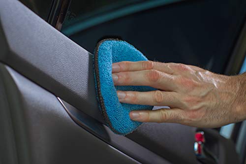 VIKING Microfiber Car Detailing Applicator Pads, Car Wax Applicator, 5 Inch Diameter, 6 Pack, Blue/Grey