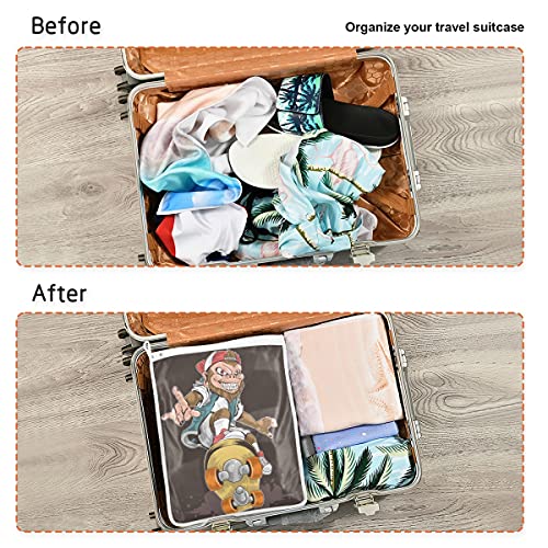 Skateboard Monkey Punk Laundry Mesh Bag Delicates Lingerie Laundry Wash Bag Heavy Duty with Zipper Laundry Net Bags for Packing Travelling Washing