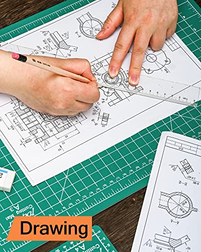 18" x 12" Self Healing Sewing Mat, Idemeet Rotary Cutting Mat for Craft, 5-Ply Blade Table Protecter Cut Board for Handcraft Project, A3, Green