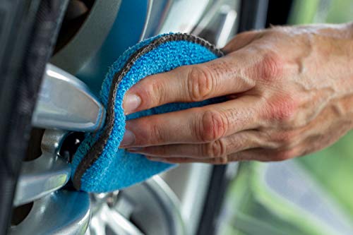 VIKING Microfiber Car Detailing Applicator Pads, Car Wax Applicator, 5 Inch Diameter, 6 Pack, Blue/Grey