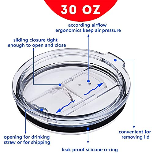 Tumbler Replacement Lids,Tumbler Lids Spillproof 30 oz for YETI Rambler, Ozark Trail, and other Brands Vacuum Insulation Stainless Steel Tumblers (2 Pack)
