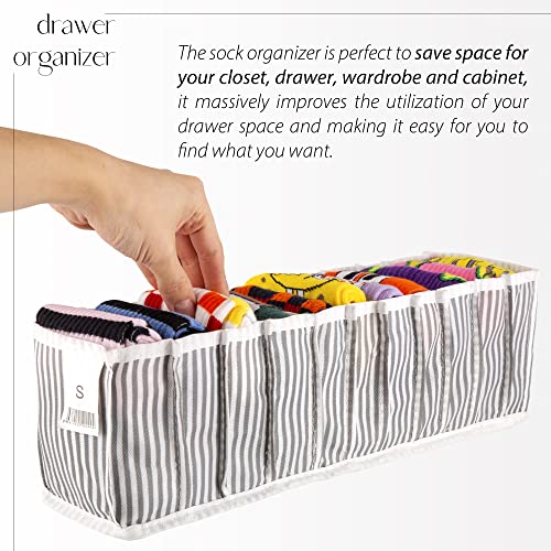 EDNA HOME Underwear Drawer Organizer, Closet Storage and Organizer with Foldable Compartments for Clothing, Tshirt, Towels, Underwear, Small Size