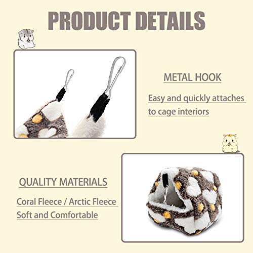 3 Pieces Small Pet Cage Hammock Set Hammock Hanging Tunnel Rat House for Small Animals Soft Double-Layer Sugar Glider Hammock Accessories Set for Parrot Ferret Squirrel Hamster Rat Playing Sleeping