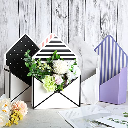 Tenare 5 Pieces Florist Bouquet Envelope Box Flower Envelope Paper Boxes Flower Paper Packaging Present Craft Paper boxes for Wedding Birthday Party Decoration Wrapping Supplies