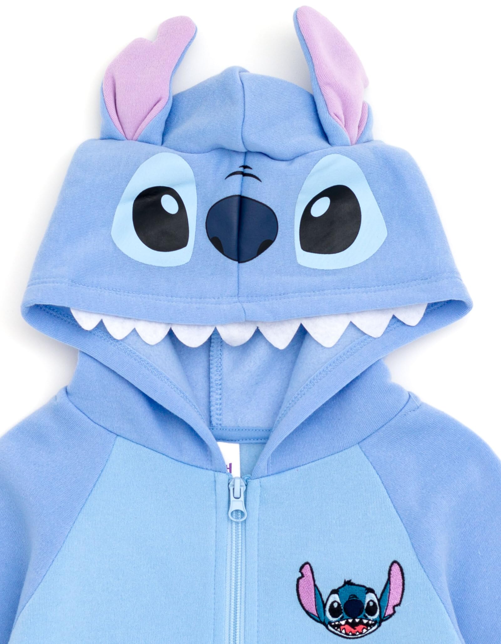 Disney Lilo & Stitch Little Girls French Terry Zip Up Cosplay Hoodie Blue 6
