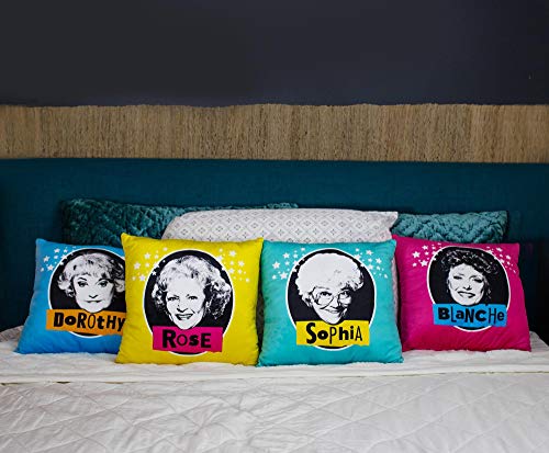 The Golden Girls 14-Inch Character Throw Pillows | Set of 4 | Decorative Square Accent Pillows for Living Room Set, Cushion, Couches And Sofas, Bedroom