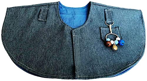 Parrot Anti-Scratch Shoulder Protector Multi-Purpose Bird Shoulder Shawl Bird Diaper Pad for Parakeets Cockatiels Conures Macaws Finches Lovebird Hang Bird Anklet & Toys (Shoulder Protector-Blue)