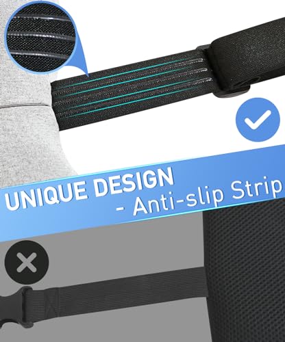 Guttylief Lumbar Support Pillow for Office Chair Back Support Pillow for Lower Back Pain Relief - Memory Foam Back Cushion for Car Computer, Gaming Chair Improve Posture Adjustable Anti-Slip Strap