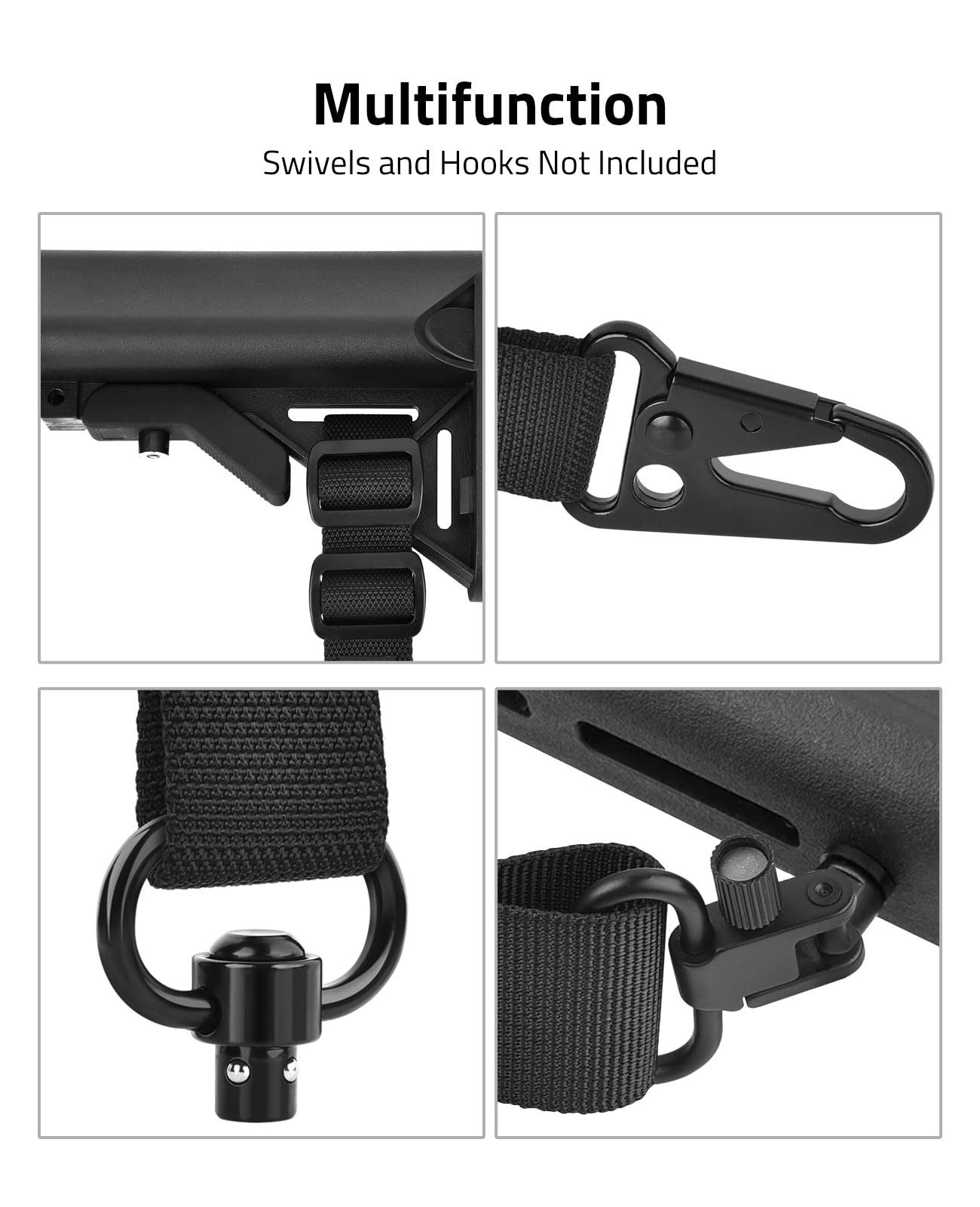 CVLIFE Two Point Sling Upgrade Wide Pad for Enhanced Comfort Removable Shoulder Strap Design Quick Length Adjustment Gun Sling Features 1.25" Wide Tube Webbing and Fast Loop Rifle Sling for Outdoor