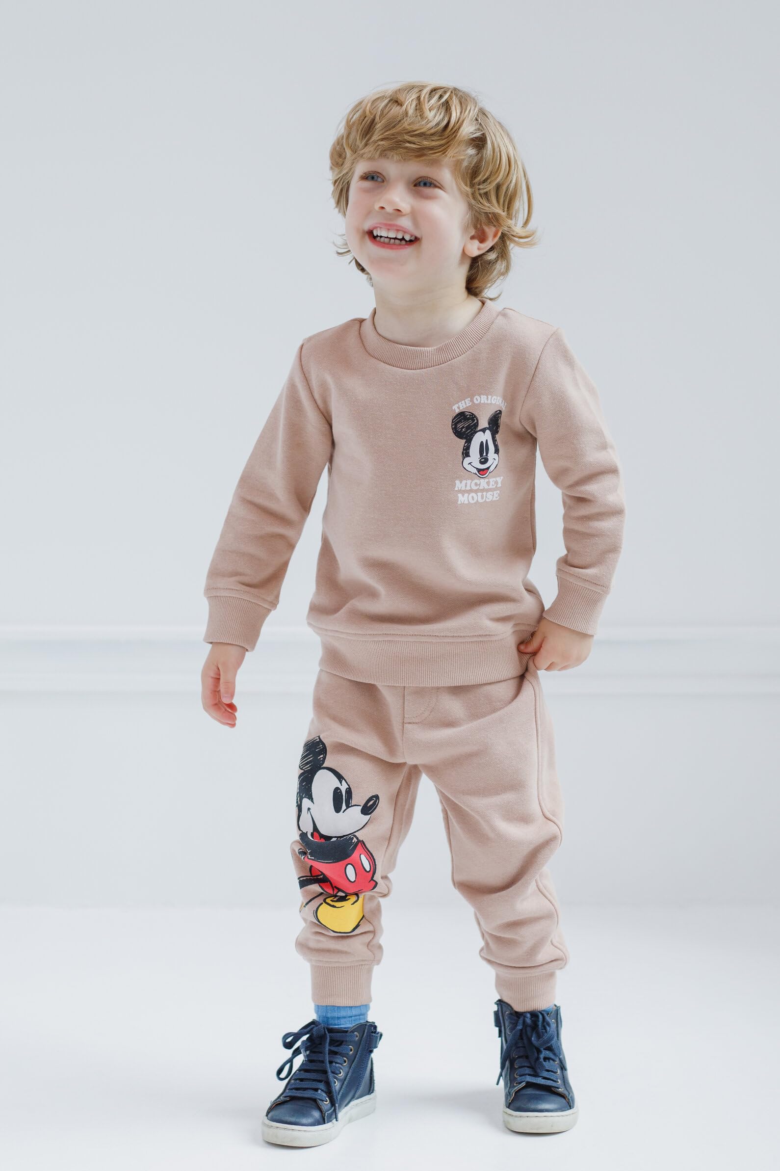 Disney Mickey Mouse Newborn Baby Boys Fleece Sweatshirt and Pants Set Brown 6-9 Months