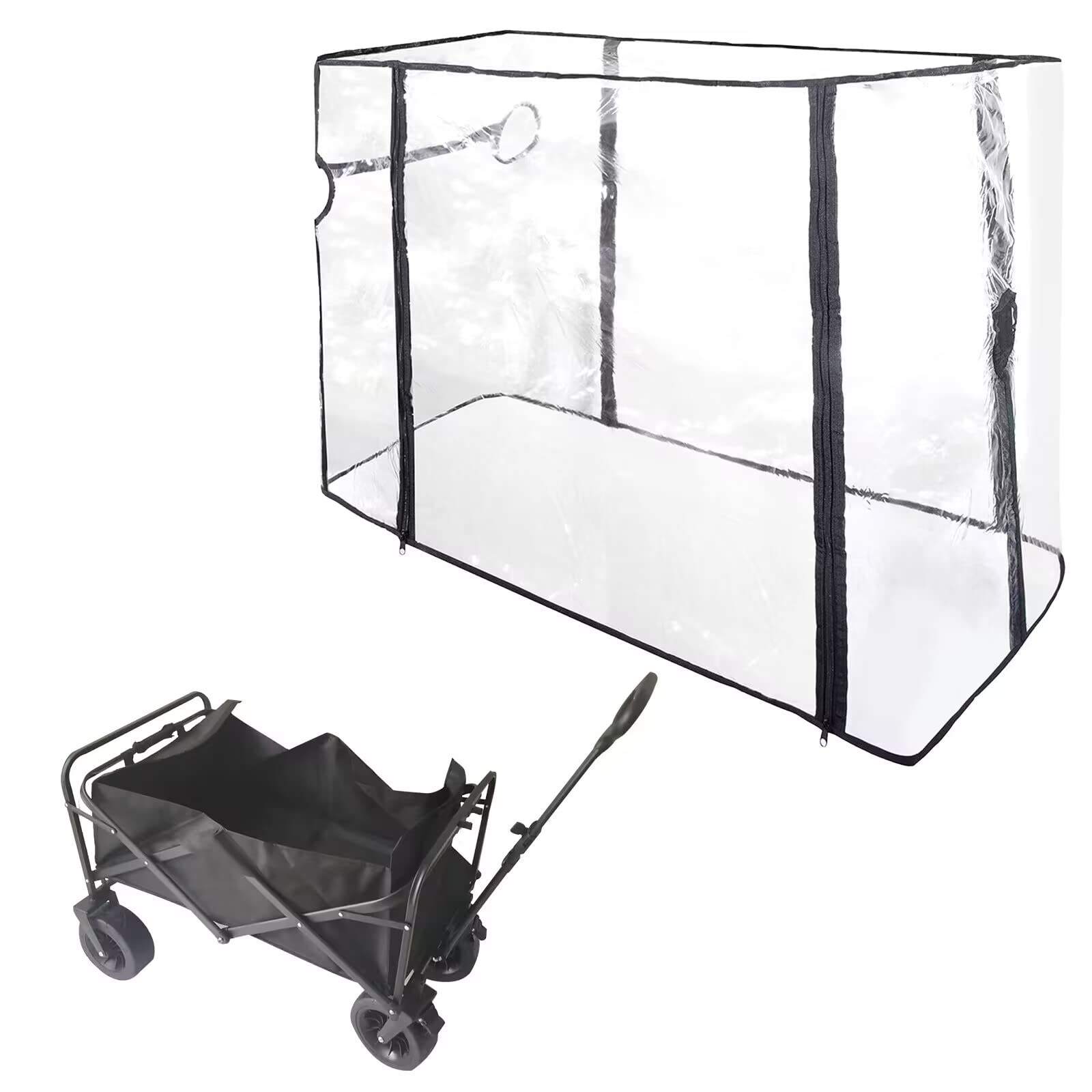 Wagon Rain Cover,Waterproof Push-Pull Wagon Rain Cover Canopy,Wagon Rain Wind Cover for Outdoor Garden Camping Picnic,Folding Wagon Stroller Trolley Cart Accessories,UV Resistant Lounge Wagon Cover