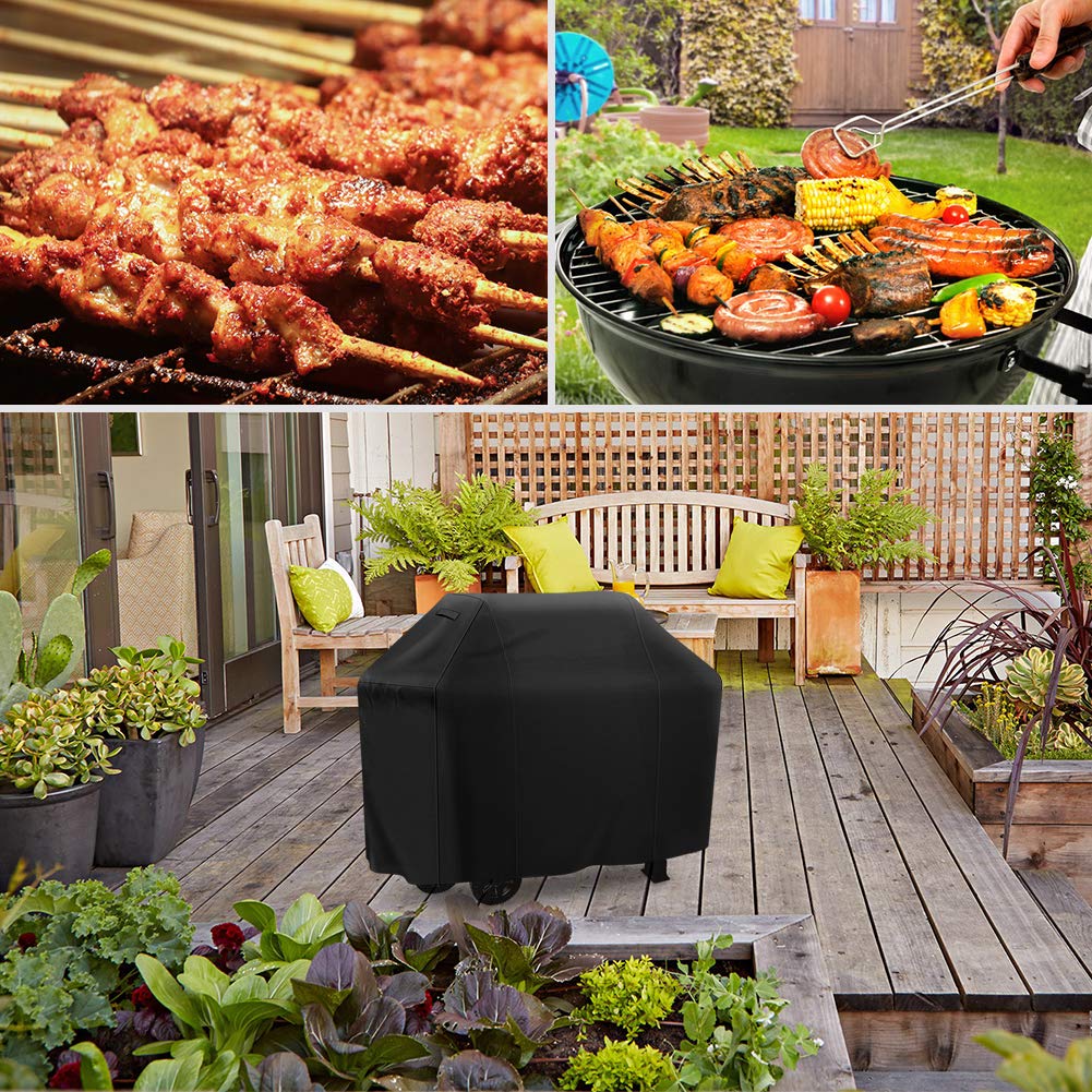 Grill Cover 60 inch, iCOVER Waterproof Outdoor BBQ Gas Barbecue Covers, Polyester Lightweight Easy On/Off, Dustproof for Weber Char-Broil Nexgrill and More Grills