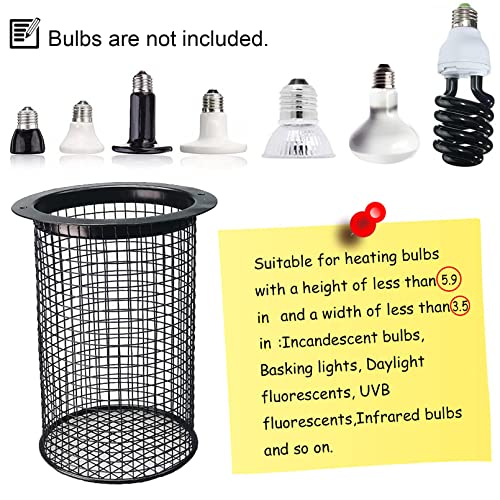 kathson Reptile Lampshade Lizard Heat Lamp Guard Anti-Scald Lamp Mesh Cover Pet Coop Protection Heater Light Bulb Enclosure Cage Protector for Turtles, Lizards, Snakes and Amphibians
