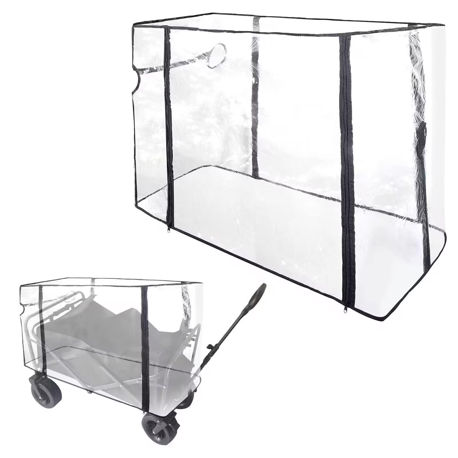Wagon Rain Cover,Waterproof Push-Pull Wagon Rain Cover Canopy,Wagon Rain Wind Cover for Outdoor Garden Camping Picnic,Folding Wagon Stroller Trolley Cart Accessories,UV Resistant Lounge Wagon Cover