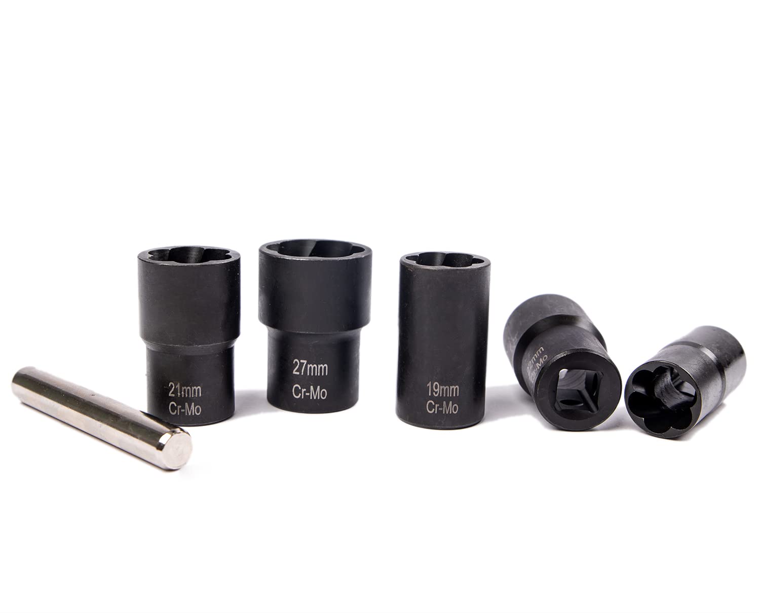 LONKER 6PCS Lug Nut Bolt Extractor Set, Twist Socket Set 1/2" Drive Rounded Bolt & Stripped Lug Nut Remover Socket Tool Kit
