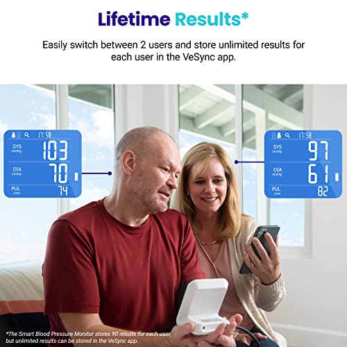 Blood Pressure Monitors for Home Use XL Cuff, Bluetooth Machine by Etekcity, FSA HSA Approved Products, Adjustable Cuff Large Upper Arm Friendly, Smart Unlimited Memories in App, Dual Power Sources
