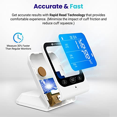 Blood Pressure Monitors for Home Use XL Cuff, Bluetooth Machine by Etekcity, FSA HSA Approved Products, Adjustable Cuff Large Upper Arm Friendly, Smart Unlimited Memories in App, Dual Power Sources