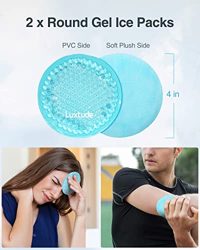 Luxtude Cooling Gel Eye Mask for Dry Eyes, Hot & Cold Compress - Reusable Ice Pack Relieves Puffiness, Dark Circles & Headaches (Blue)