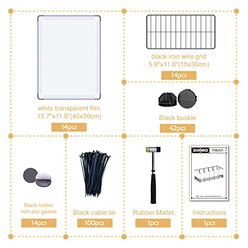 DINMO Rabbit Playpen, Guinea Pig Cages, Hamster Cages, Iron Net Bottom Design for Small Animal, Bunny, Ferret, Hedgehog, DIY, Expanded, Portable, Exercise Fence, 61.4 x 25.4 x 22.3 Inches
