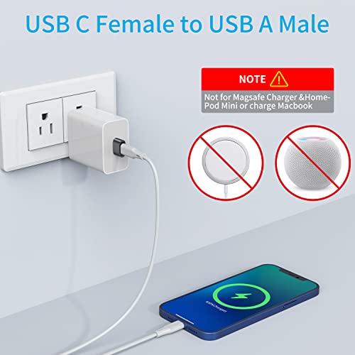 USB C Female to USB Male Adapter (8 Pack),Type C to USB A Charger Cable Adapter for iPhone 11 12 13 Pro Max,Samsung Galaxy Note 10 S20 Plus 20 S20+ 20+ Ultra,Google Pixel 5 4 4a 3 3A 2 XL