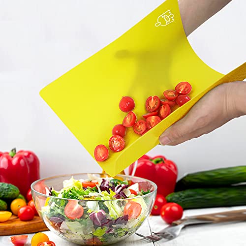 ZVP Flexible Plastic Cutting Boards for Kitchen Set of 3, Chopping Boards with Food Icon, Non-Slip Cutting Mats for Meat, BPA Free, Dishwasher Safe