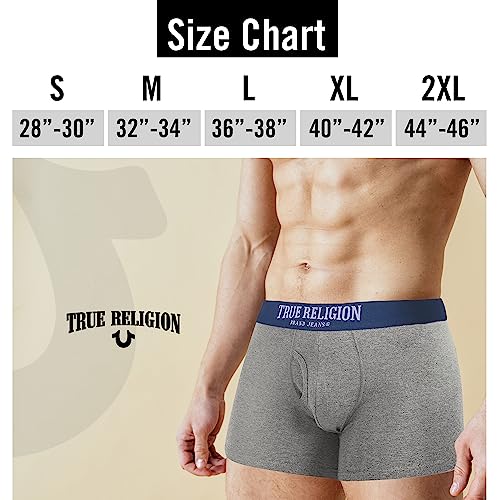True Religion Mens Boxer Briefs Cotton Stretch Underwear for Men Pack of 4 Purple