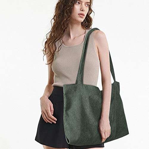 Sightor Corduroy Tote Bag for Women Shoulder Bag Big Capacity Shopping Bag Casual Handbag