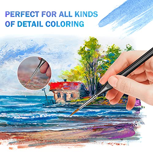 11Pcs Paint Brushes,Miniature Paint Brushes with Ergonomics Grip Handles,Detail Paint Brush Set for Fine Detailing & Art Painting - Acrylic, Watercolor,Oil,Models, Warhammer 40k……